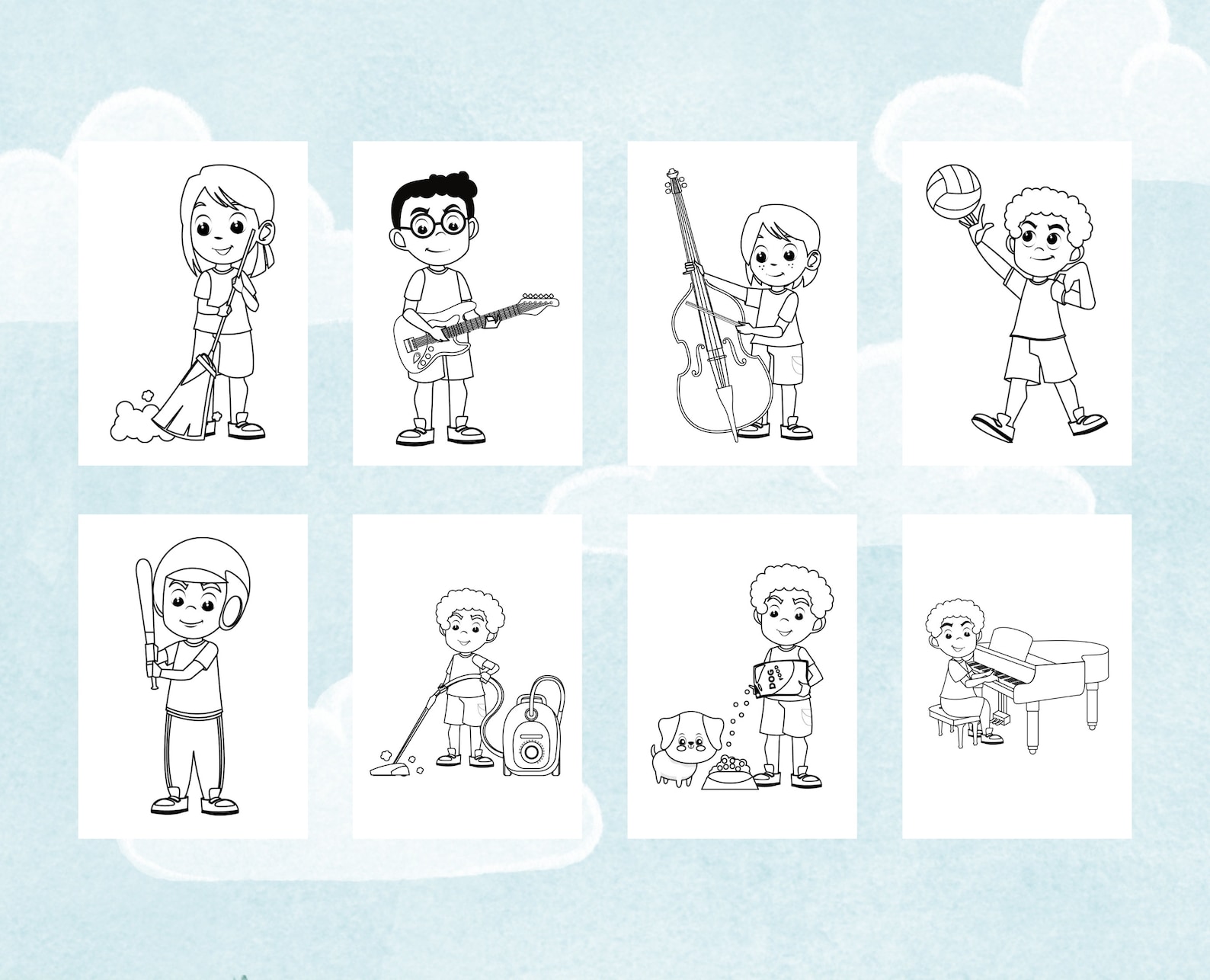 Printable Daily Routine Coloring Pages, Kids Chore Activities - Etsy