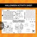 Printable Halloween Activity Sheet, Halloween Activity Playmat - Etsy