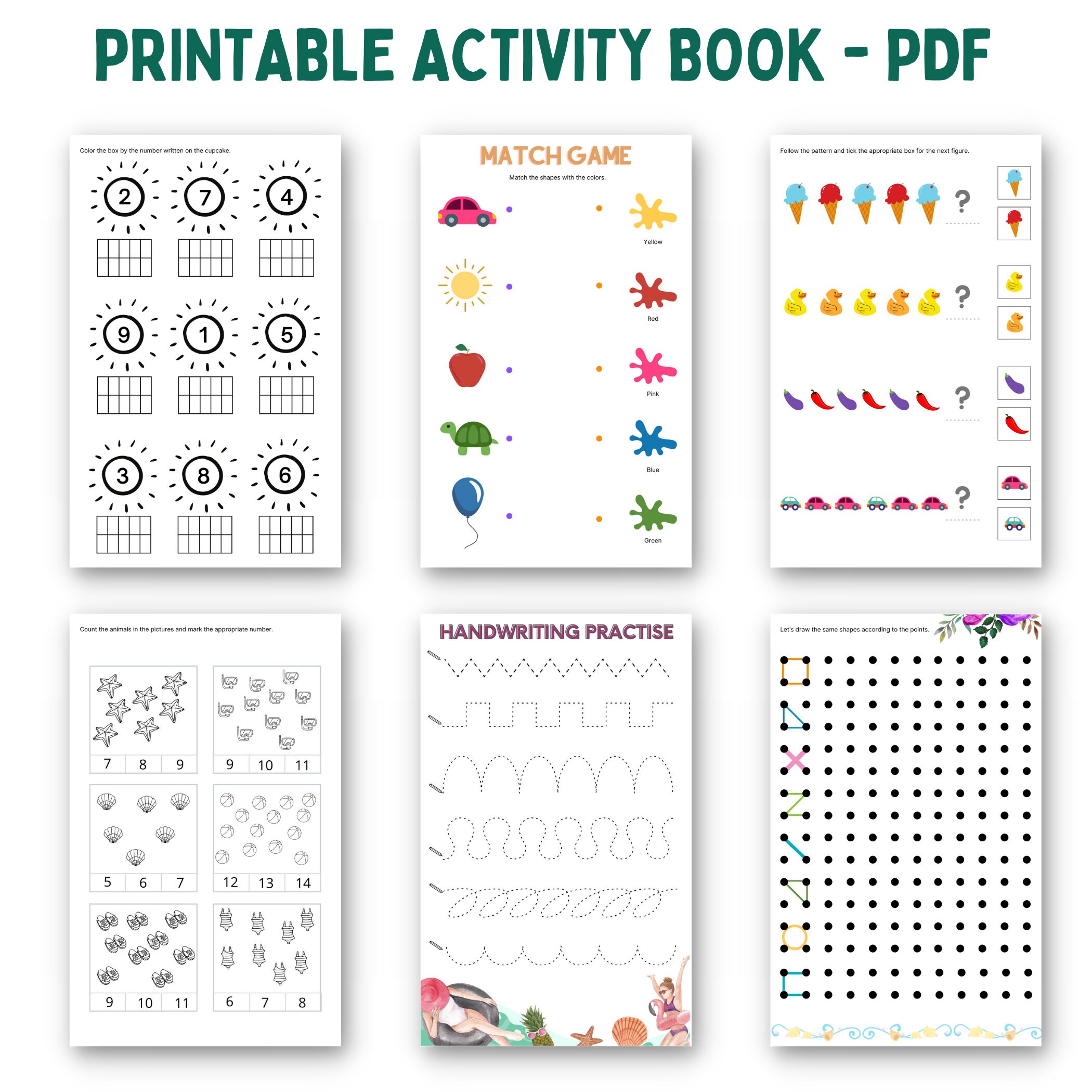 Printable Summer Concept Activity Book for Kids - Etsy
