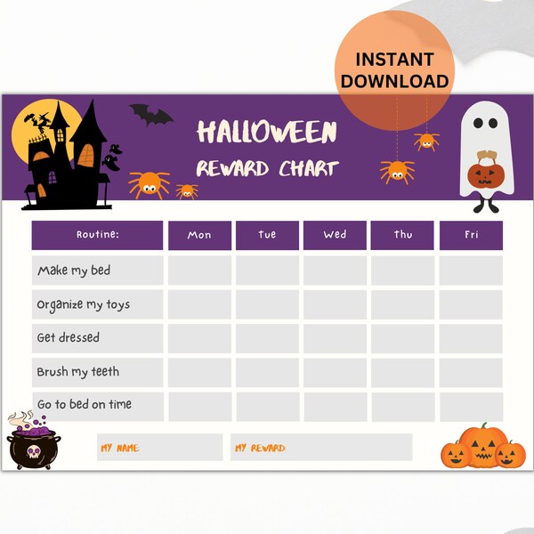Halloween Reward Chart - Etsy