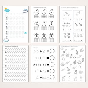 Printable Math Activity Book for Kids, Preschool Toddler Activity Book ...