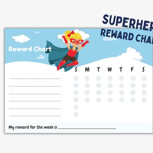 Printable Superhero Girl Reward Chart, Daily Routine for Kids - Etsy