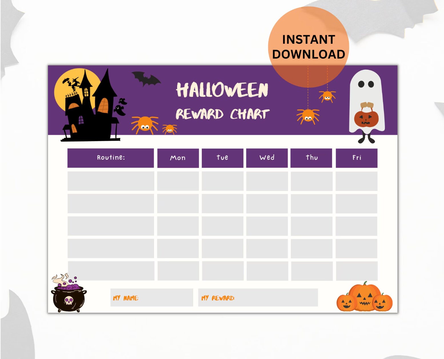 Printable Halloween Reward Chart - Etsy
