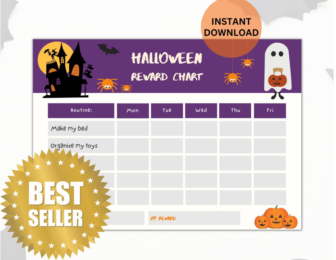 Printable Halloween Reward Chart - Etsy