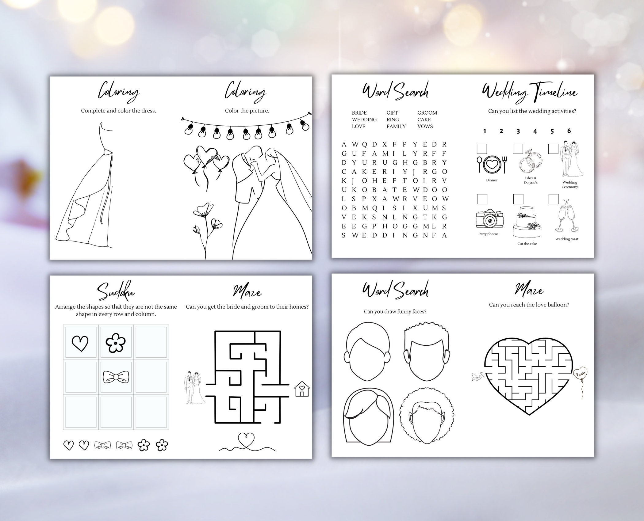 Printable Wedding Activity Book for Kids, Printable Wedding Busy Book ...