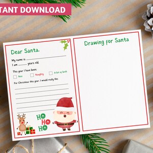Printable Santa Letter, Dear Santa Wishlist, Christmas Wishlist - Etsy