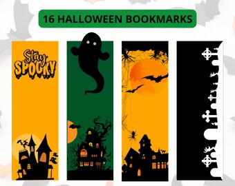 Printable Halloween Coloring Bookmarks, Halloween Activity Pack - Etsy