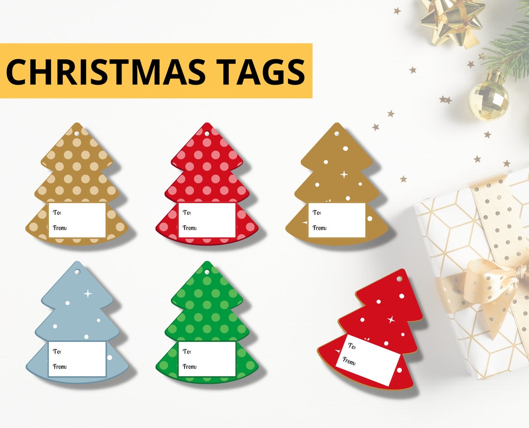 Printable Christmas Tags, Christmas Pattern Labels, Merry Christmas ...
