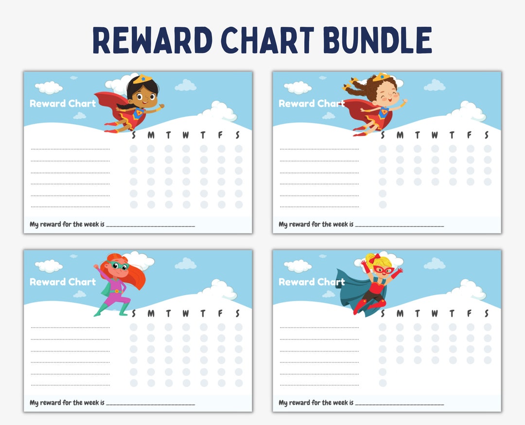 Printable Superhero Girl Reward Chart, Daily Routine for Kids - Etsy