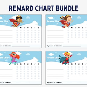 Printable Superhero Girl Reward Chart, Daily Routine for Kids - Etsy
