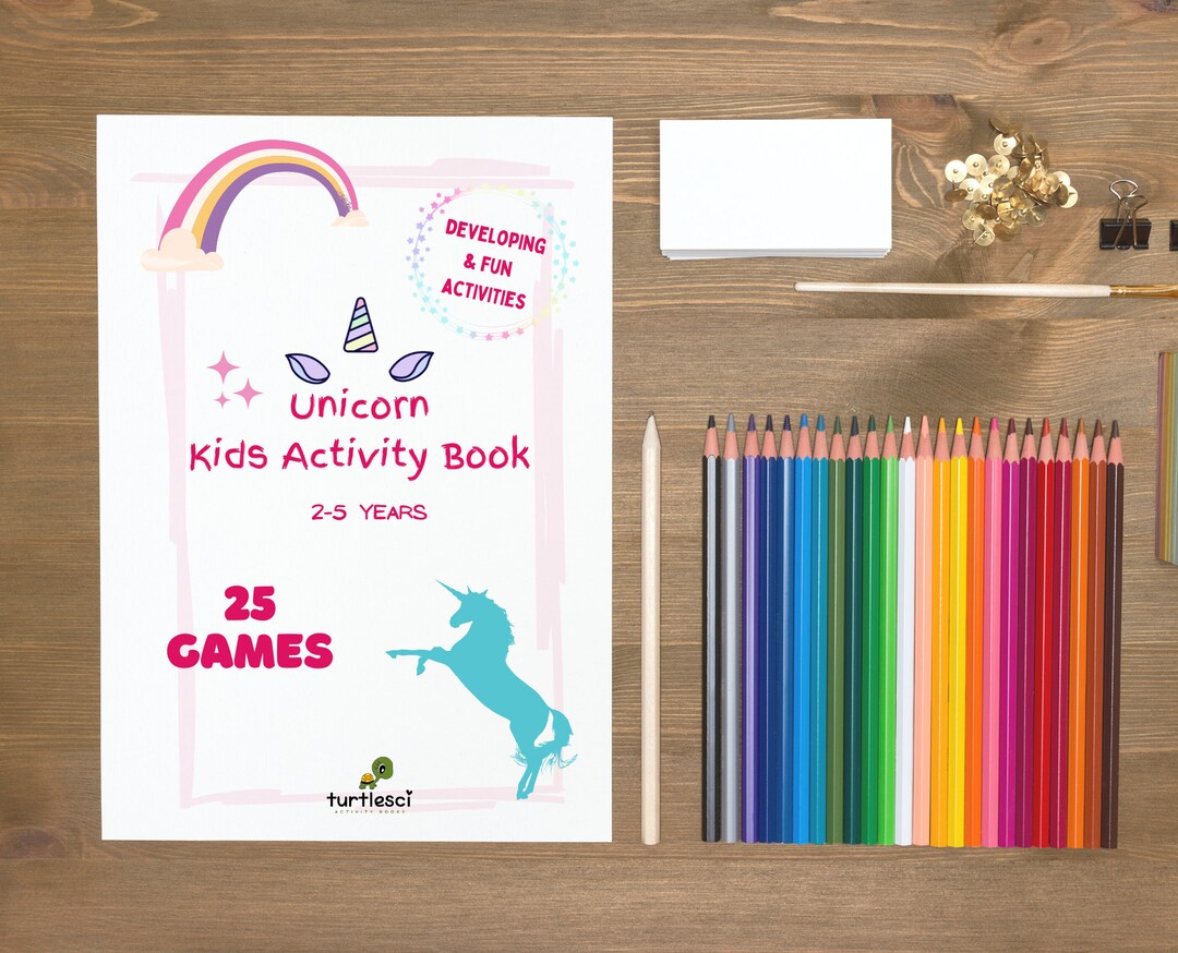Printable Unicorn Kids Activity Book, Toddler Busy Book, Kids Activity ...