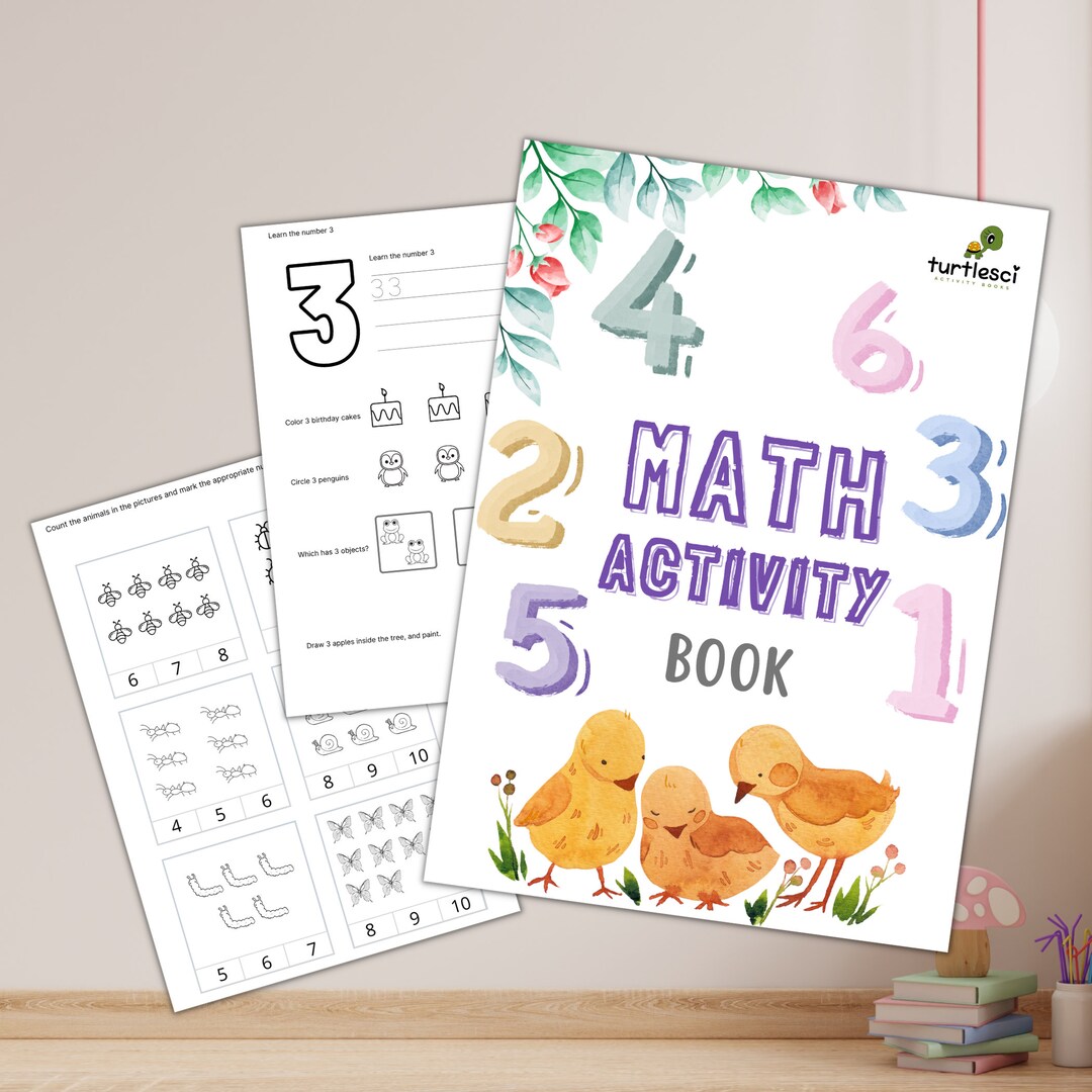 Printable Math Activity Book for Kids, Preschool Toddler Activity Book ...