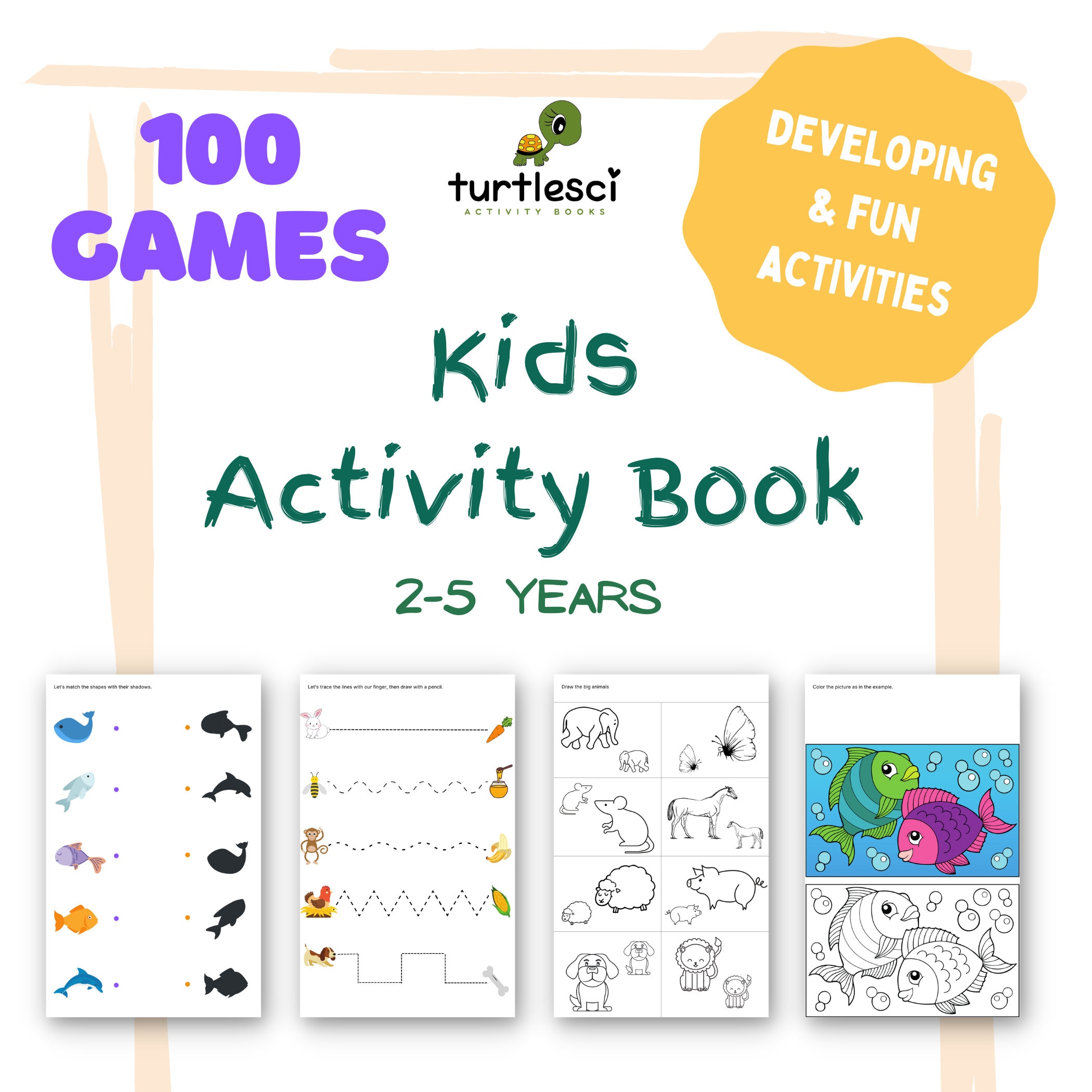 100 Pages Toddler Activity Book PDF Printable Activity Page - Etsy