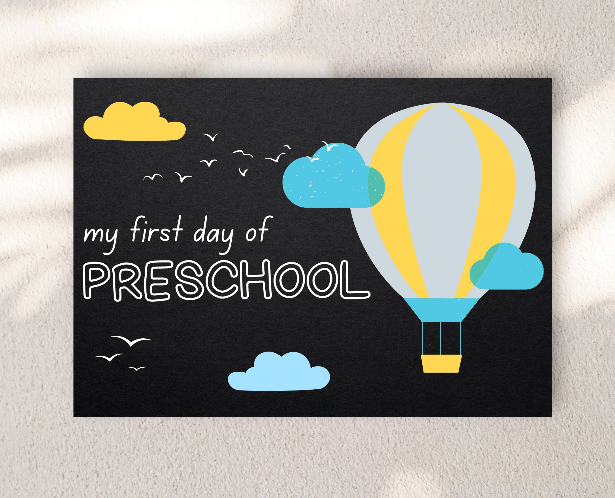 Printable Preschool Sign for the First Day, My First Day of Preschool ...