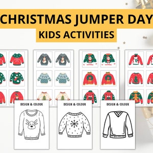 Printable Christmas Jumper Day Kids Activities, Christmas Crafts - Etsy