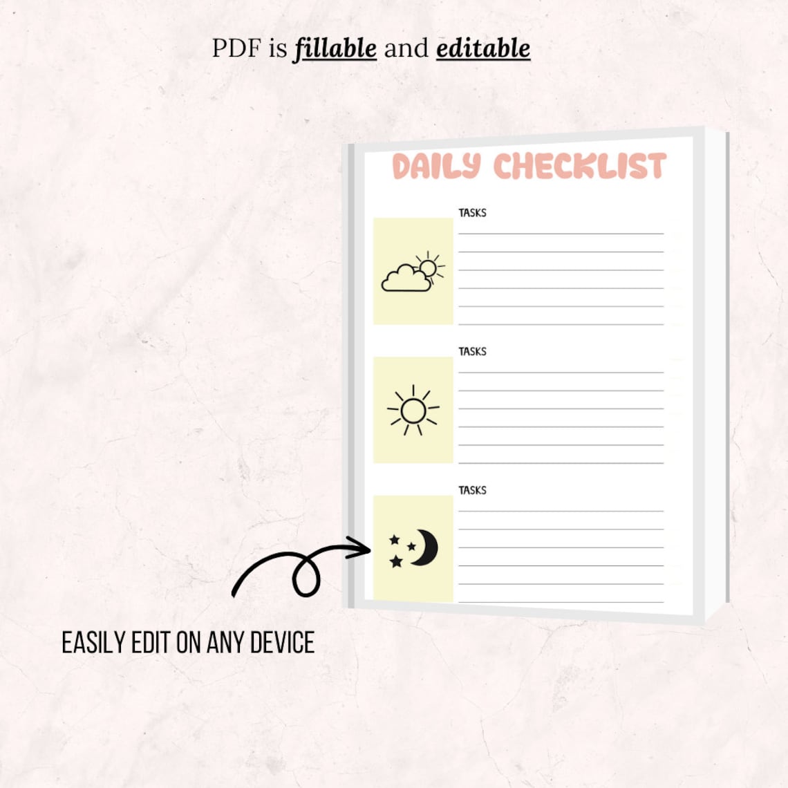 Printable Daily Checklist, Daily Routine, Planner Printable, Digital ...