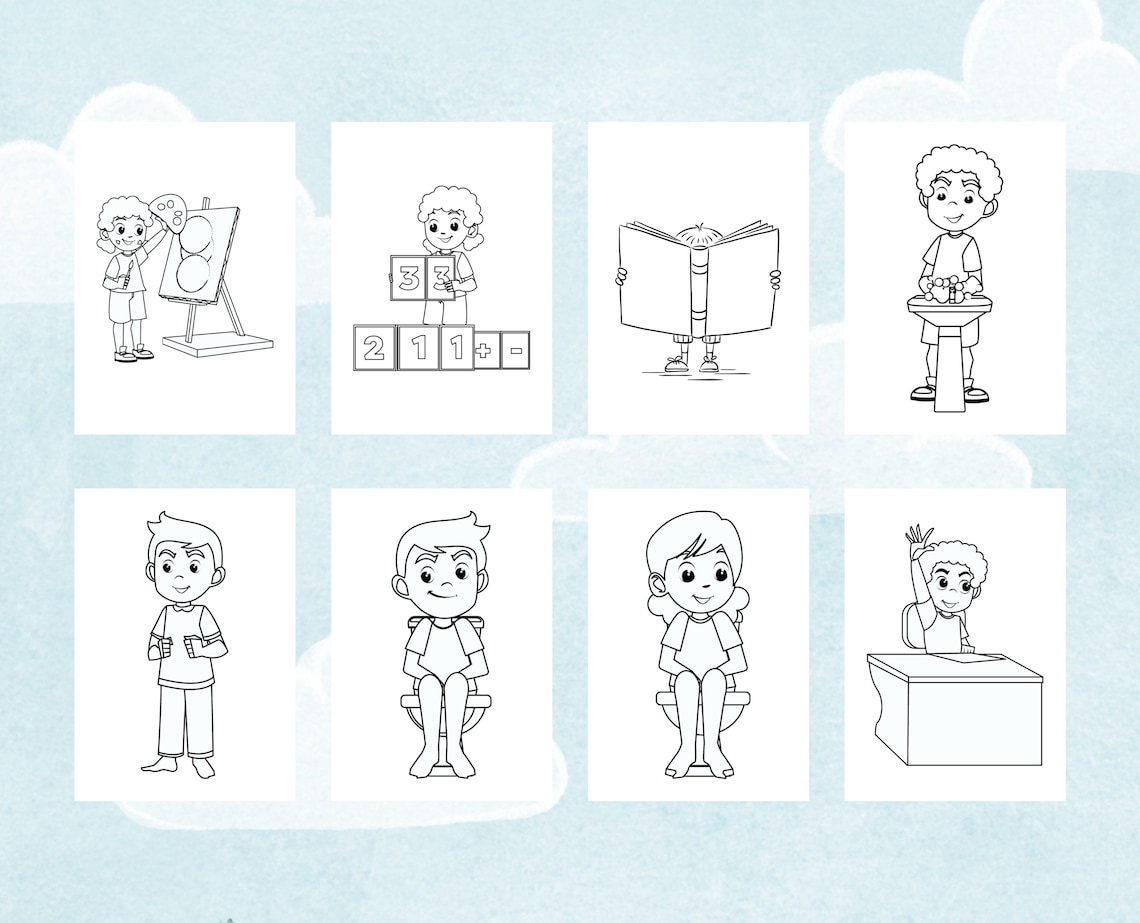 Printable Daily Routine Coloring Pages, Kids Chore Activities - Etsy