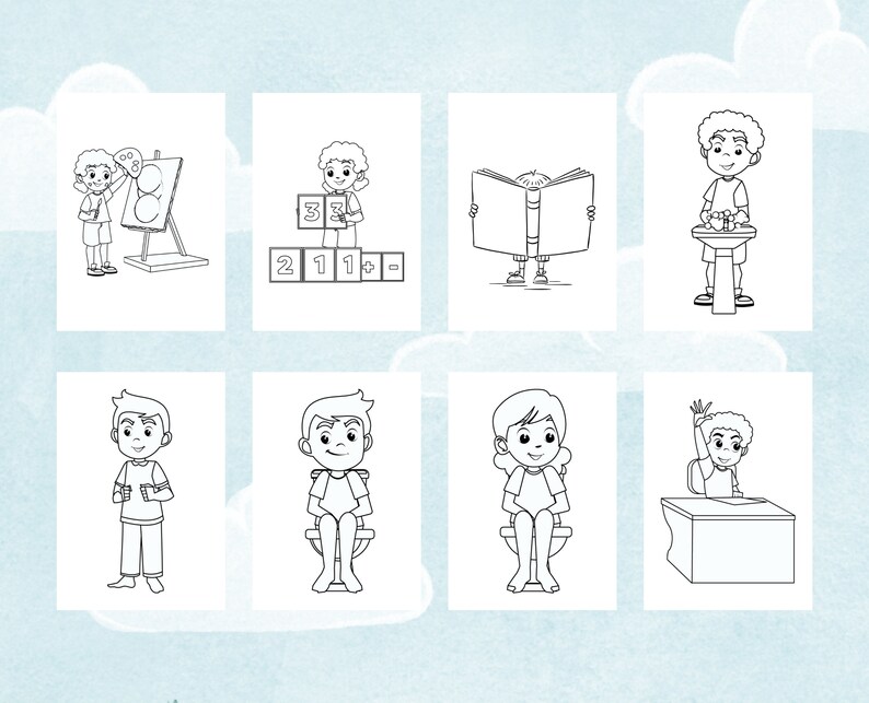 Printable Daily Routine Coloring Pages, Kids Chore Activities - Etsy