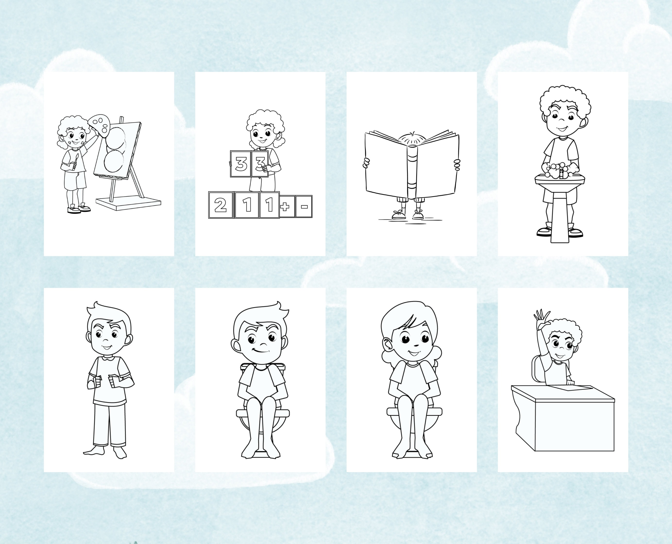 Printable Daily Routine Coloring Pages, Kids Chore Activities - Etsy