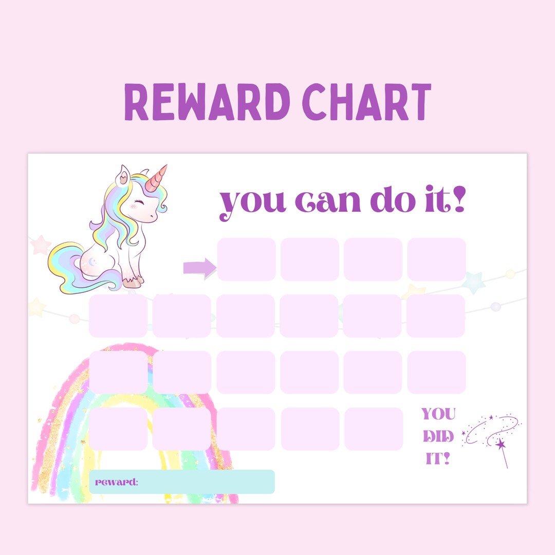 Unicorn Reward Chart 21 Days Reward Chart Printable Reward - Etsy