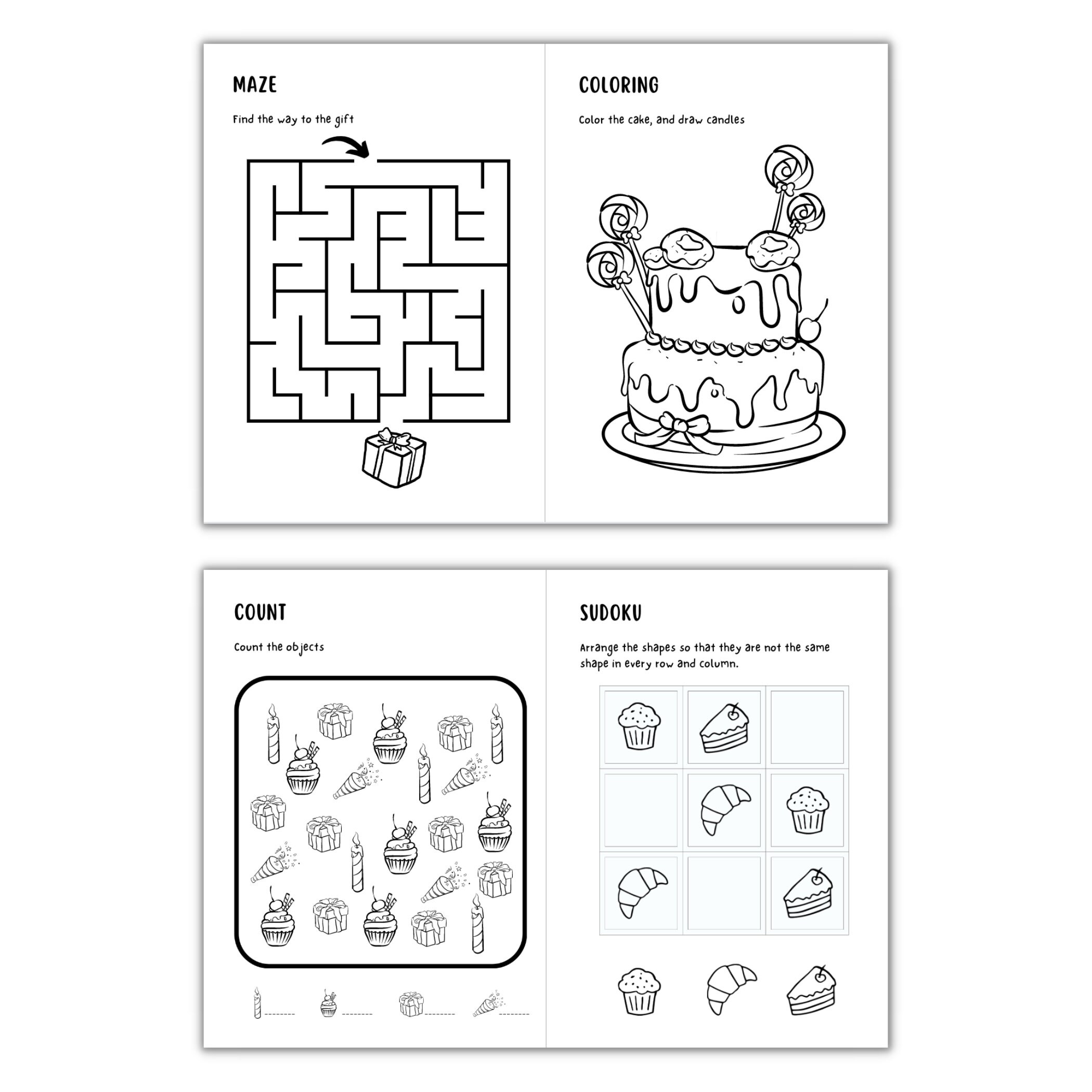 Mermaid Birthday Kids Activity Book, Printable Birthday Sheets - Etsy