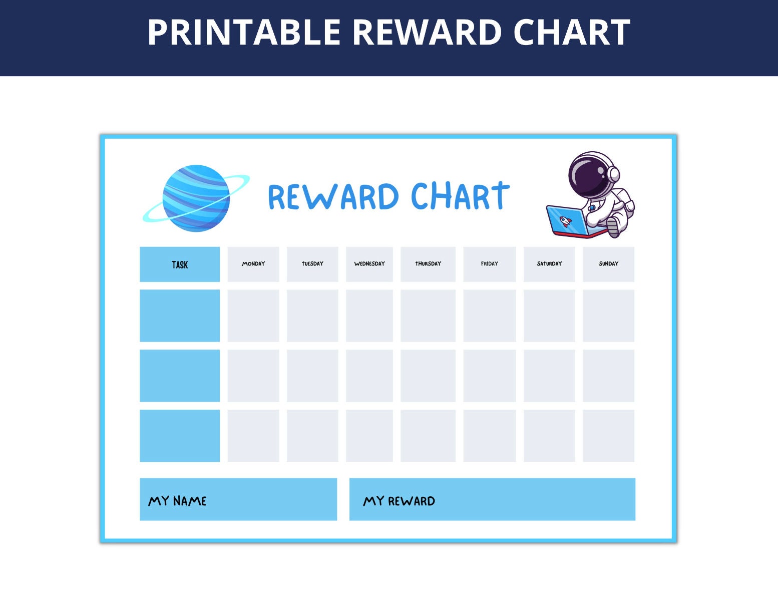 Chore Chart for Kids, Printable Behavior Chart, Breakfast Lunch Dinner ...