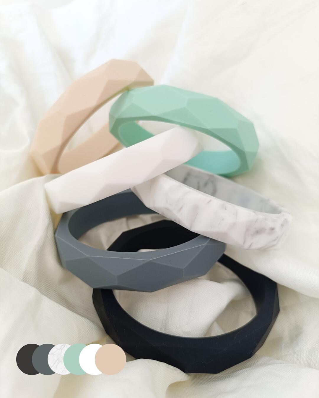 Cream Teething Bracelet/silicone Teething Bangle for Mum, Chewable ...
