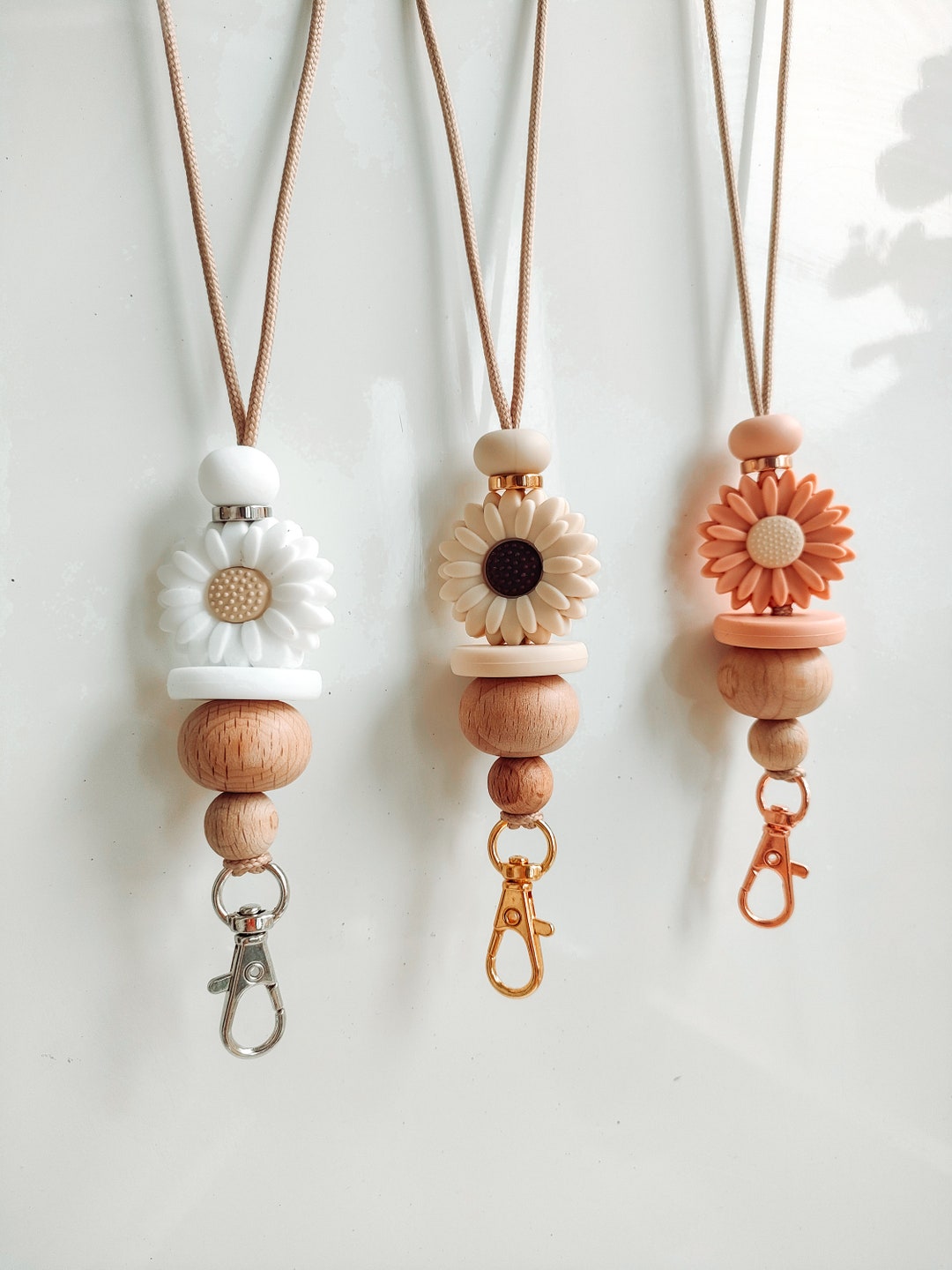 Lanyard Gift Personalized | Floral Lanyard | Beaded Lanyard With ...