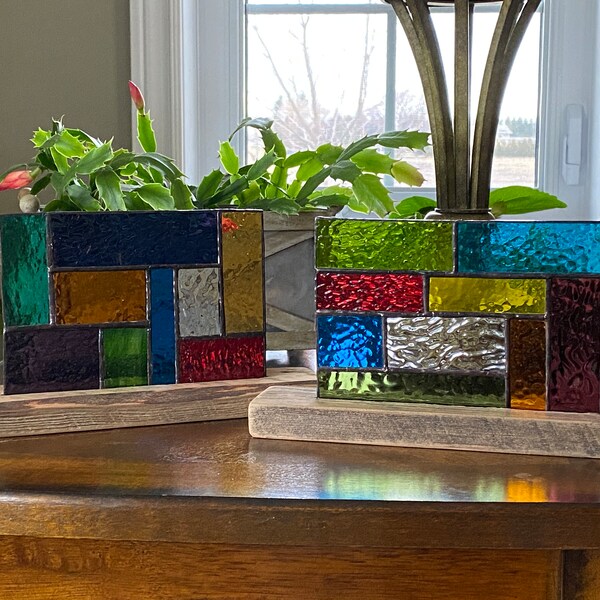 Stained Glass Panel Geometric - Etsy