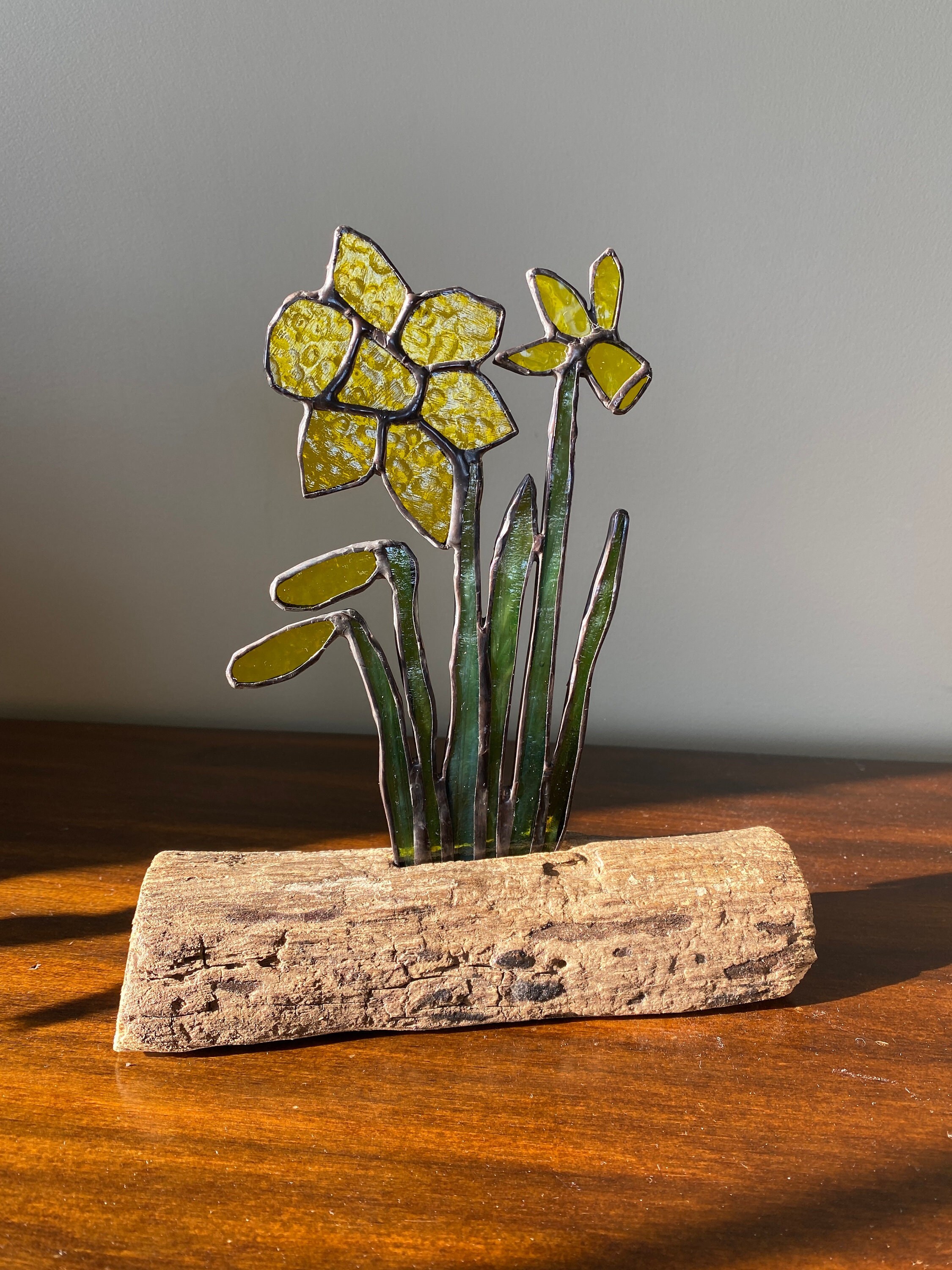 Spring Has Sprung Stained Glass Daffodils Inlaid on - Etsy