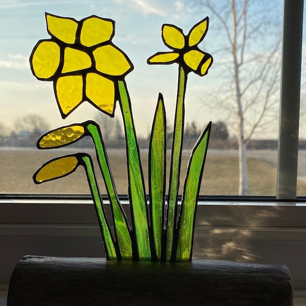Stained Glass Daffodil Pattern - Etsy