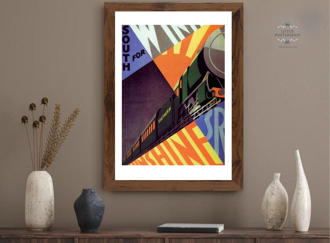 Train Travel Posters Vintage Railway Art Retro Wall Decor - Etsy