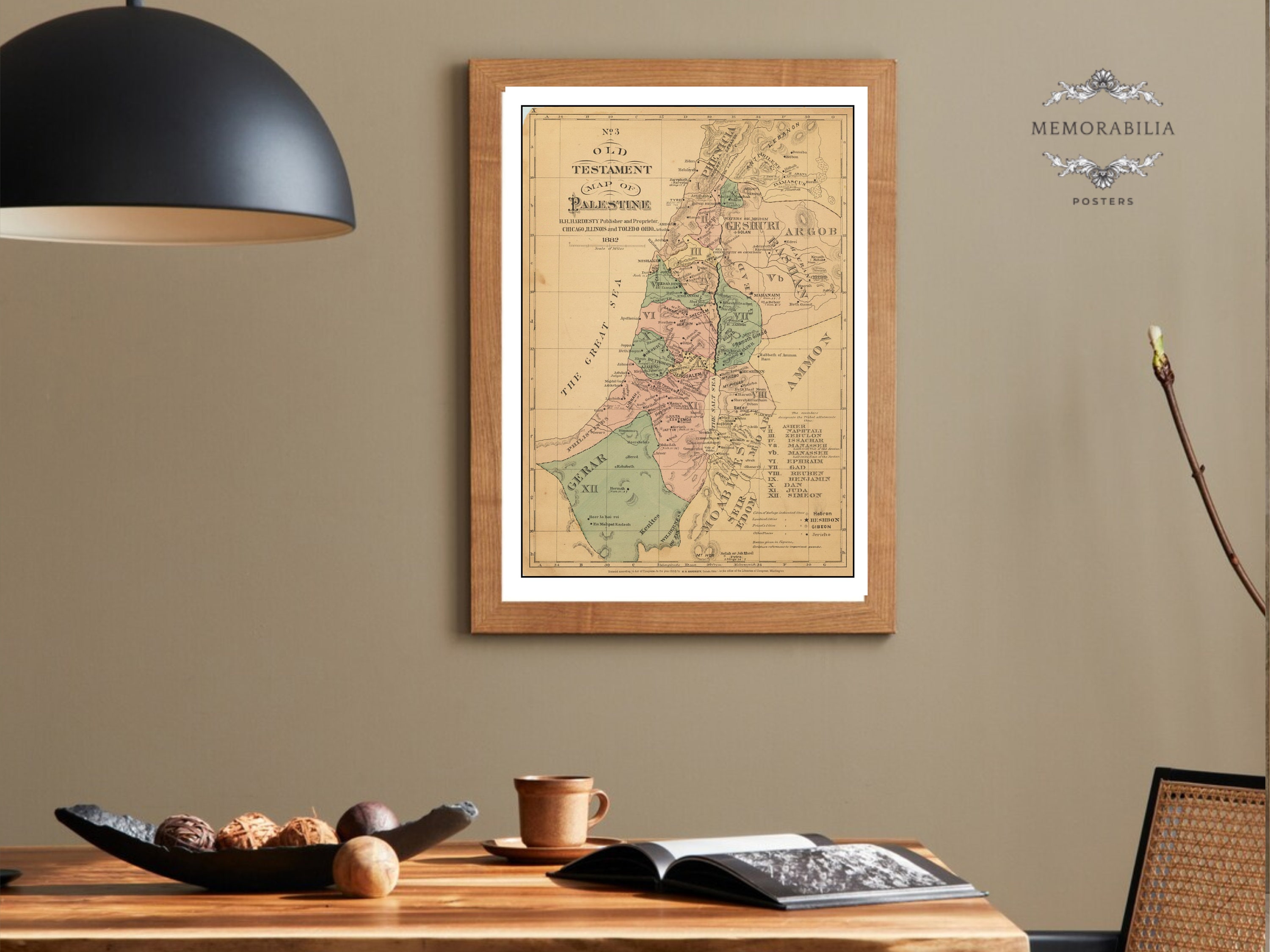 Old Testament Map of Palestine, Vintage Wall Art, Historic Map Print ...