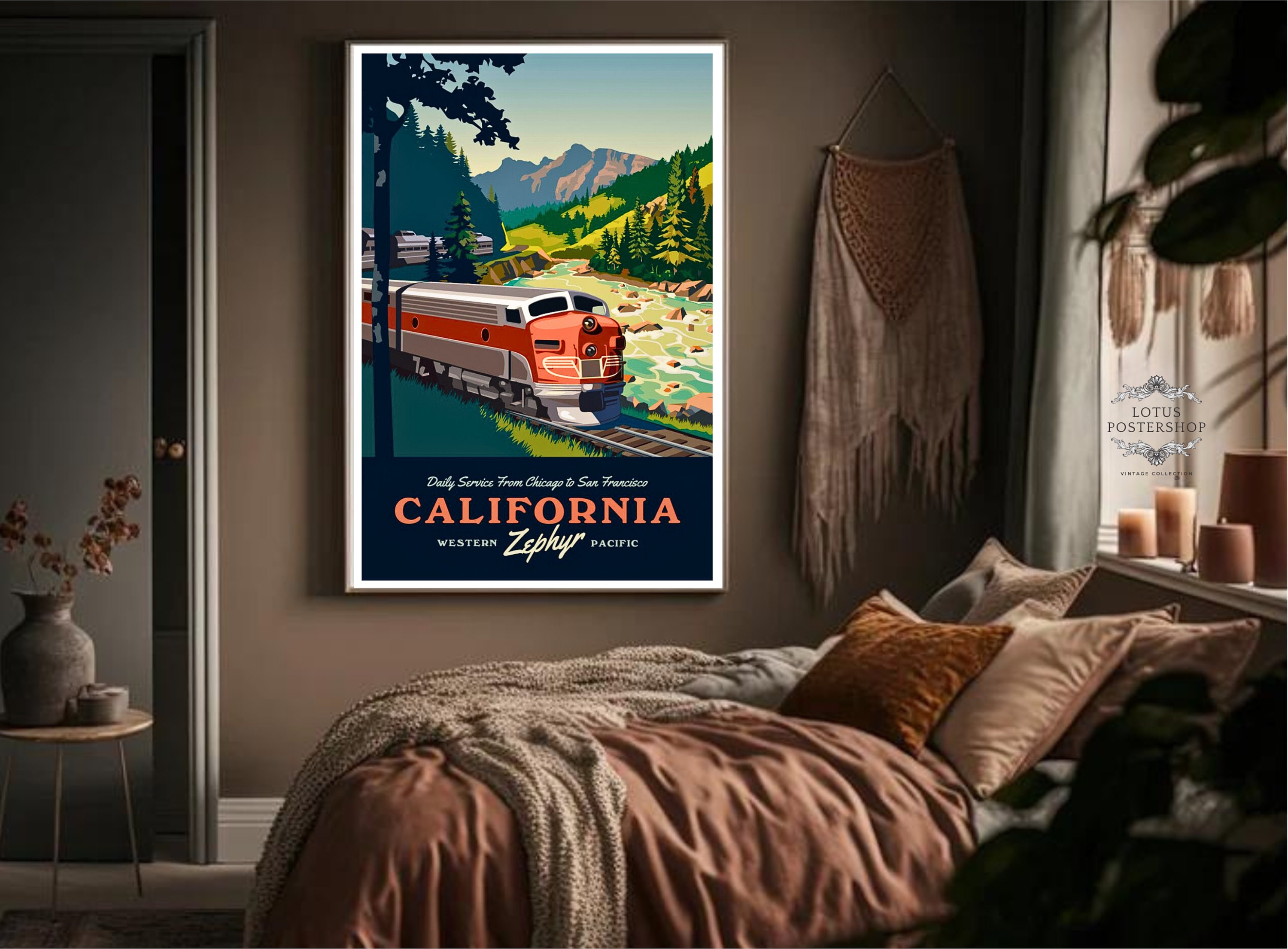 Train Travel Posters, Vintage Railway Art, Retro Wall Decor, Nostalgic ...