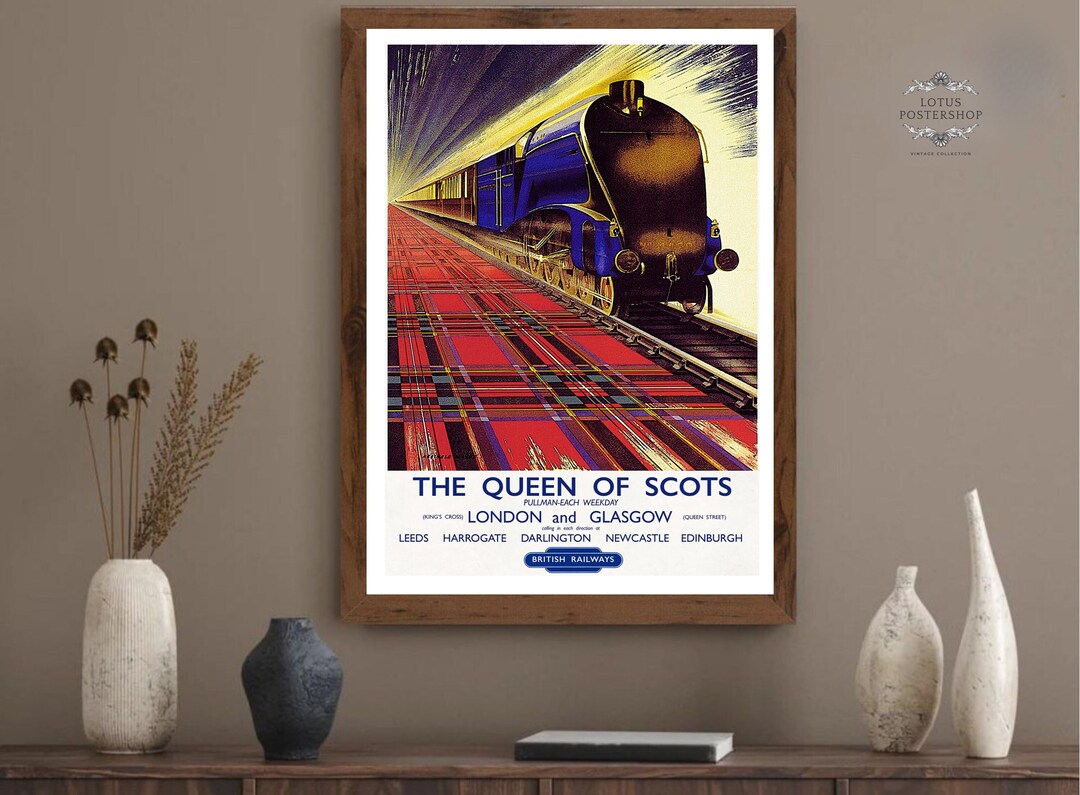 Train Travel Posters Vintage Railway Art Retro Wall Decor - Etsy