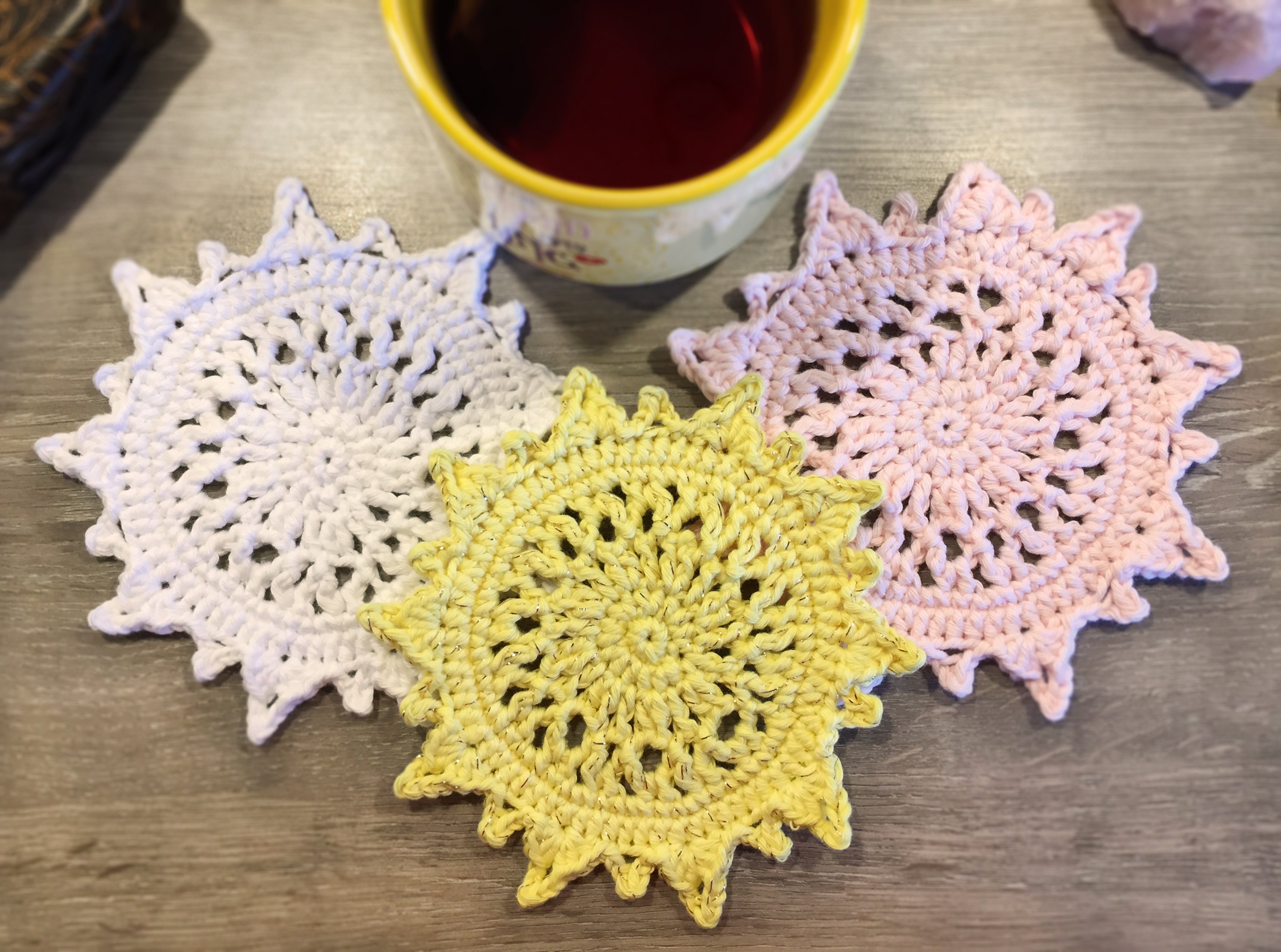 Crochet Pattern Spring Fling Sun Coaster Digital PDF Easy - Etsy