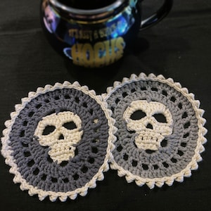 Crochet Pattern Mr Bones Skull Coaster Digital PDF - Etsy