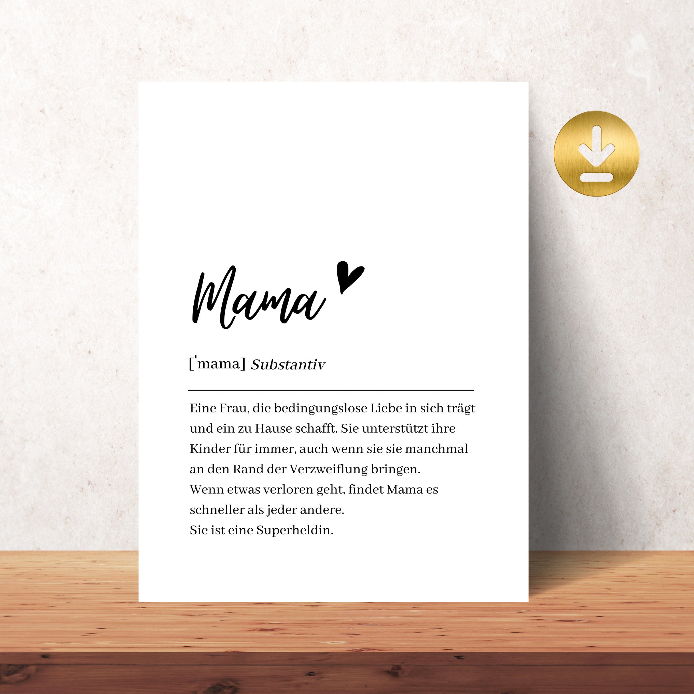 Mom Definition Poster Digital Product Instant Download PDF Files - Etsy