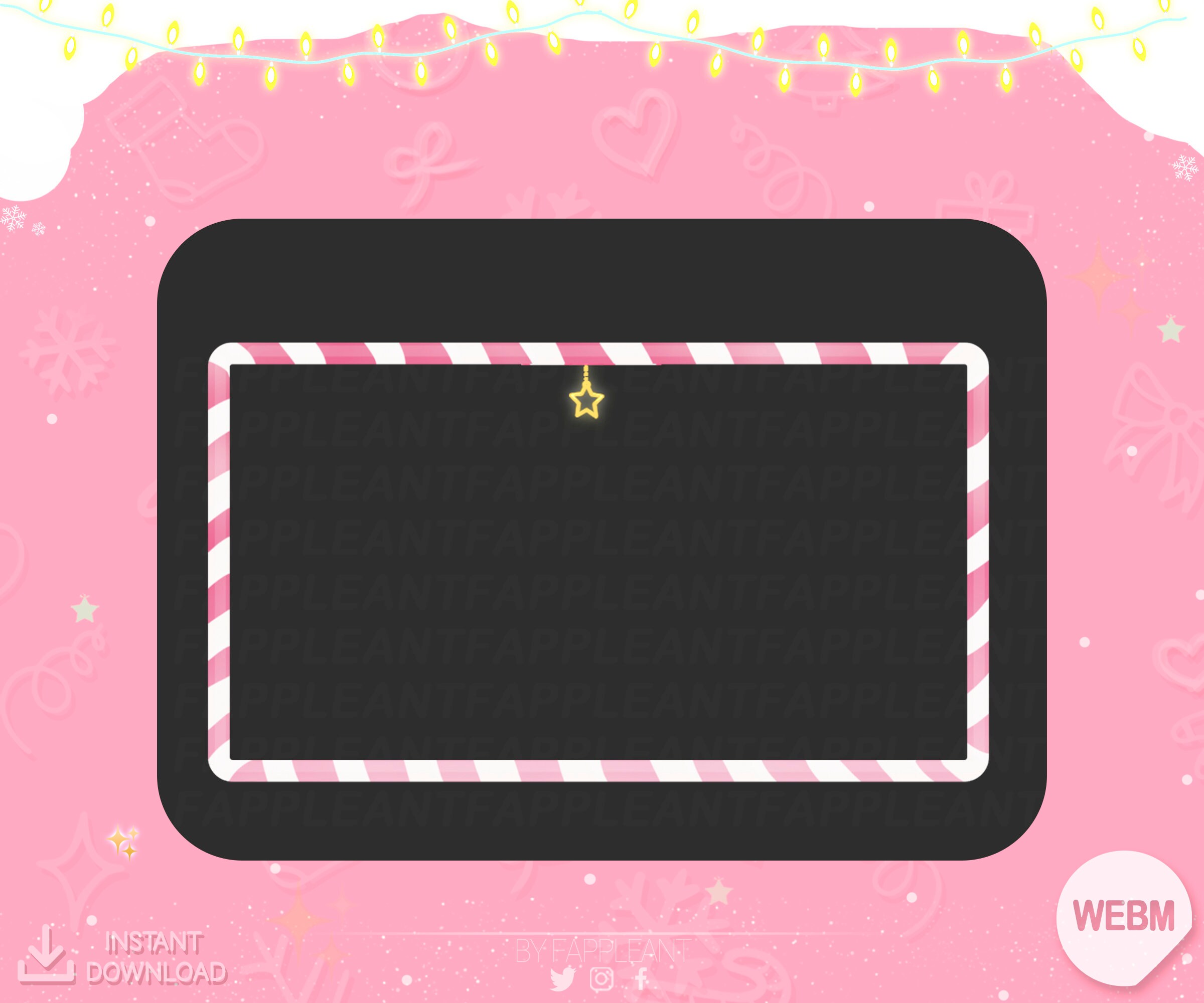 Christmas Animated Webcam Overlay | Candy Cane Frame Overlay, Facecam ...