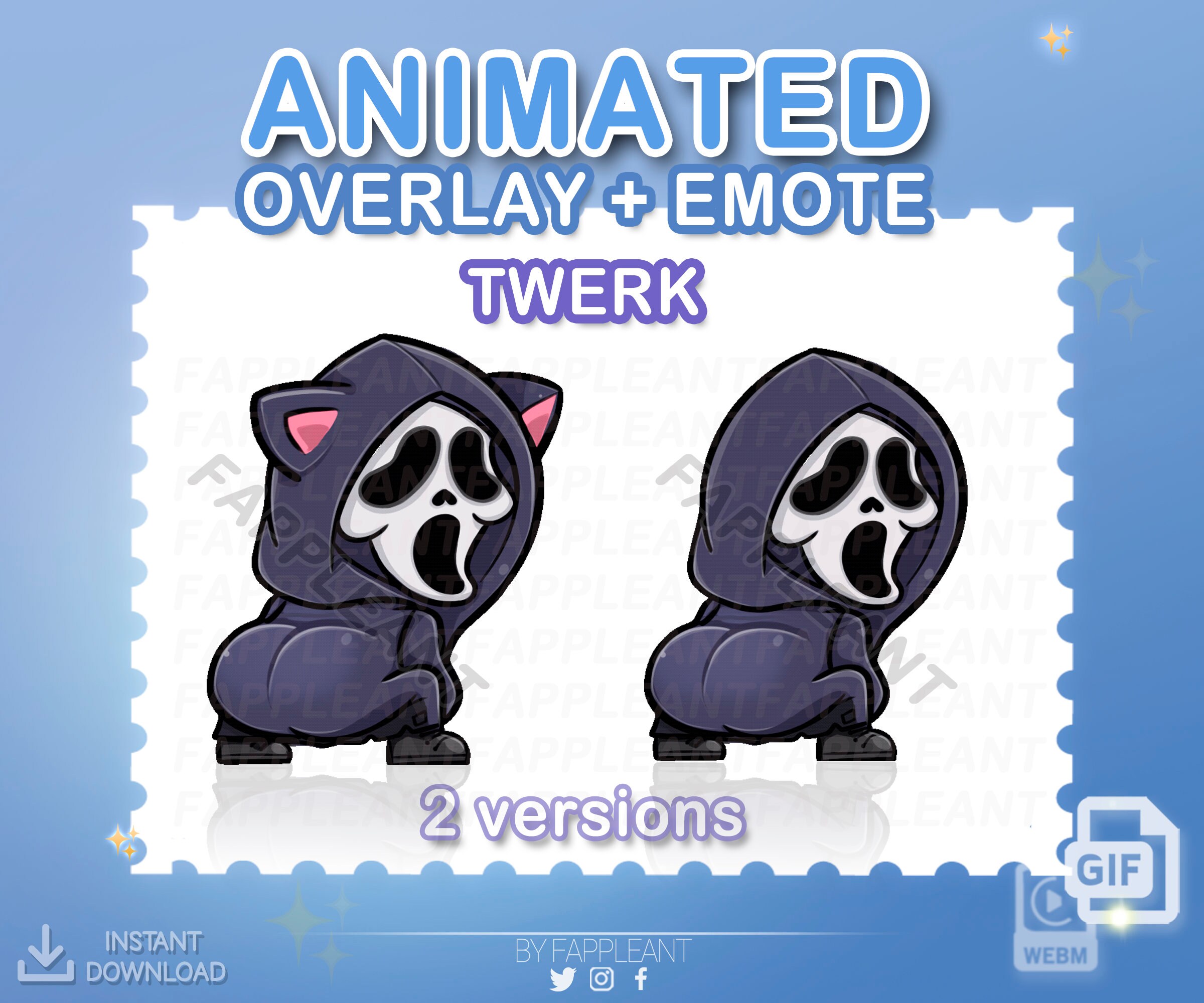 Animated Ghostface Twerk Emote, Overlay, Alert Emotes Dbd Danny Johnson ...