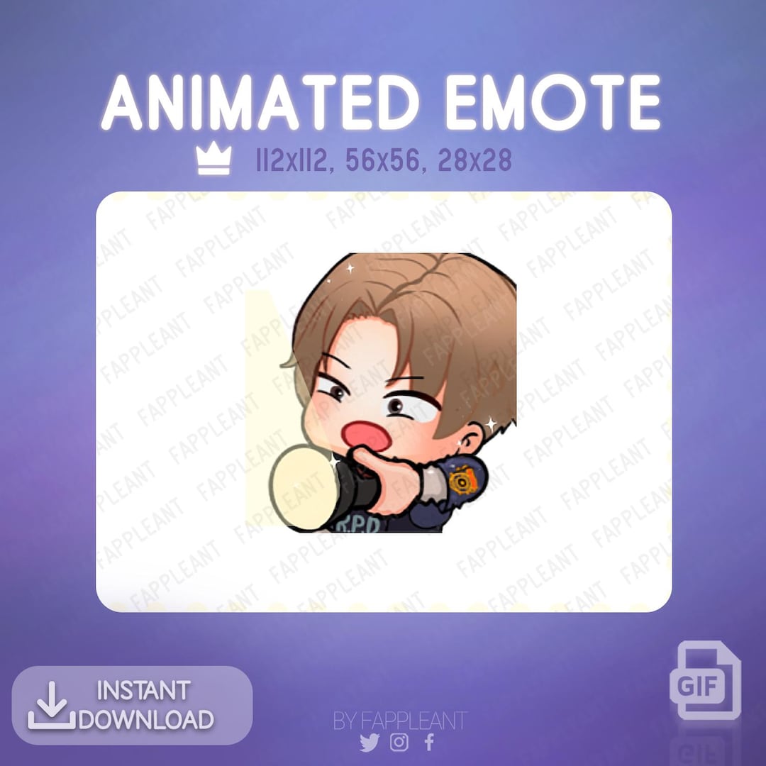 Animated Emote Leon Scott Kennedy Flashlight Clicking | Survivor Emoji ...