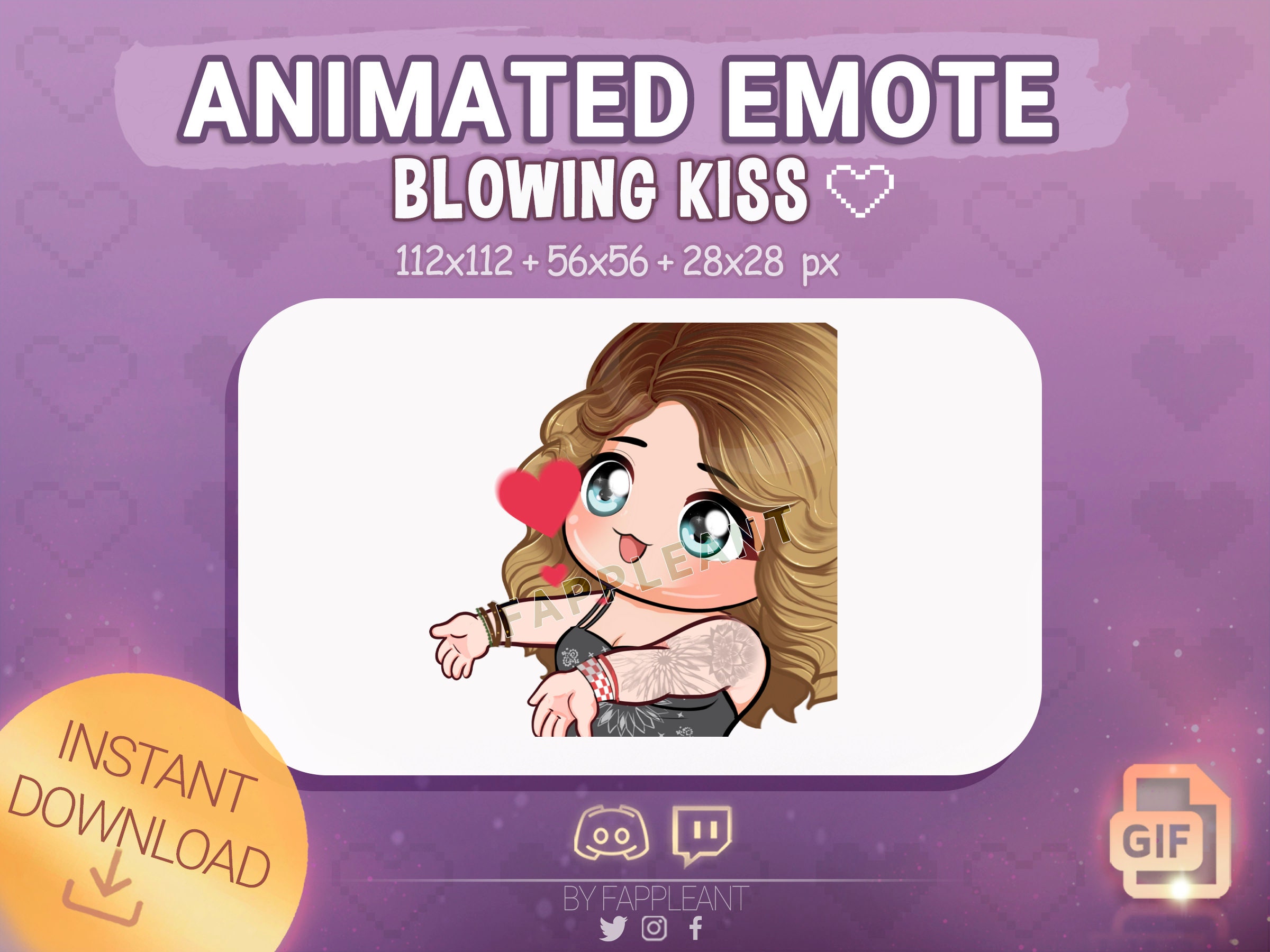 Animated Kate Denson Kiss Emote DBD Survivor Kate Heart Kiss Emoji ...