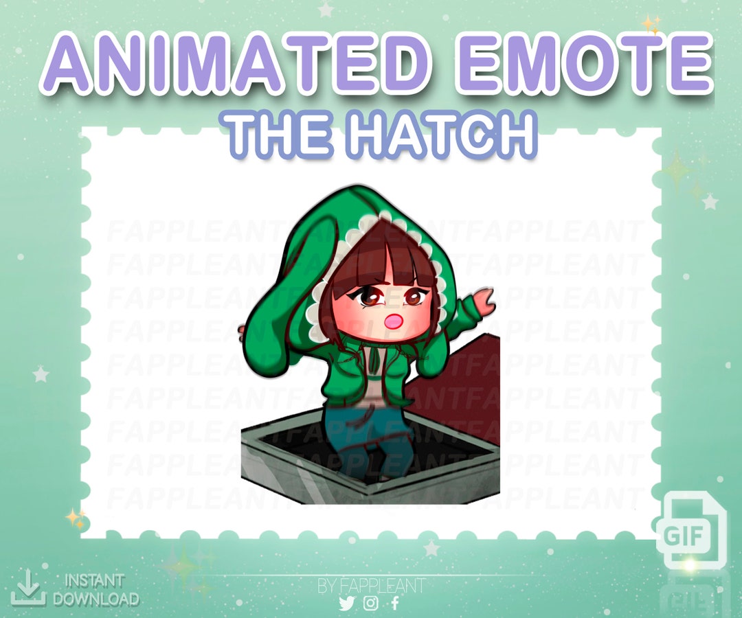 ANIMATED Emote Feng Min Bunny Green Escaping DBD Hatch Emote Emotes ...