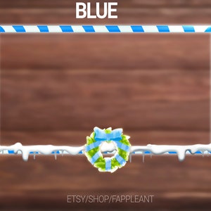 ANIMATED Christmas Webcam Overlay BLUE, Candy Cane Facecam Border for ...