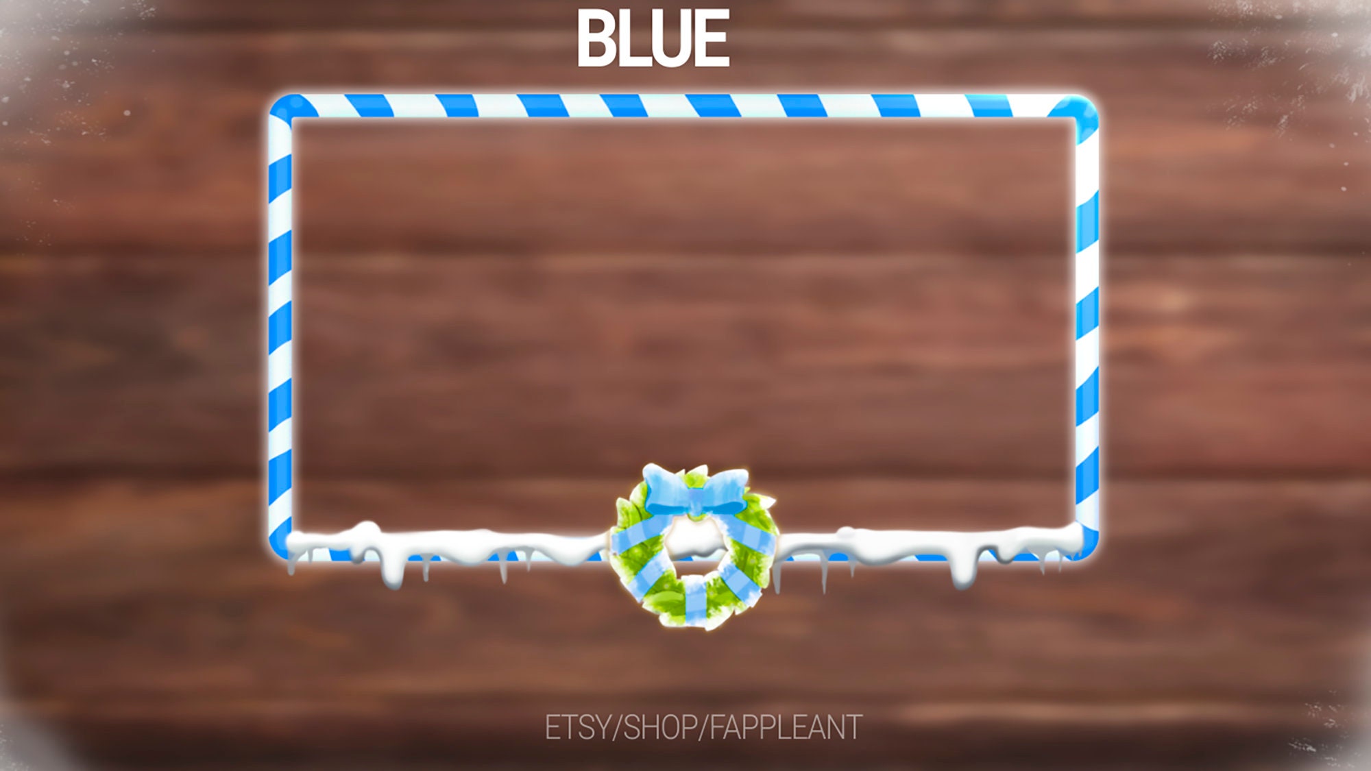 ANIMATED Christmas Webcam Overlay BLUE, Candy Cane Facecam Border for ...