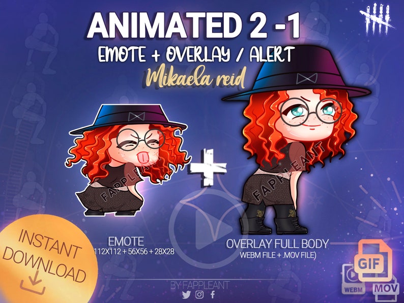 DBD Animated Mikaela Reid Dance Emote DBD Bundle Overlay & - Etsy