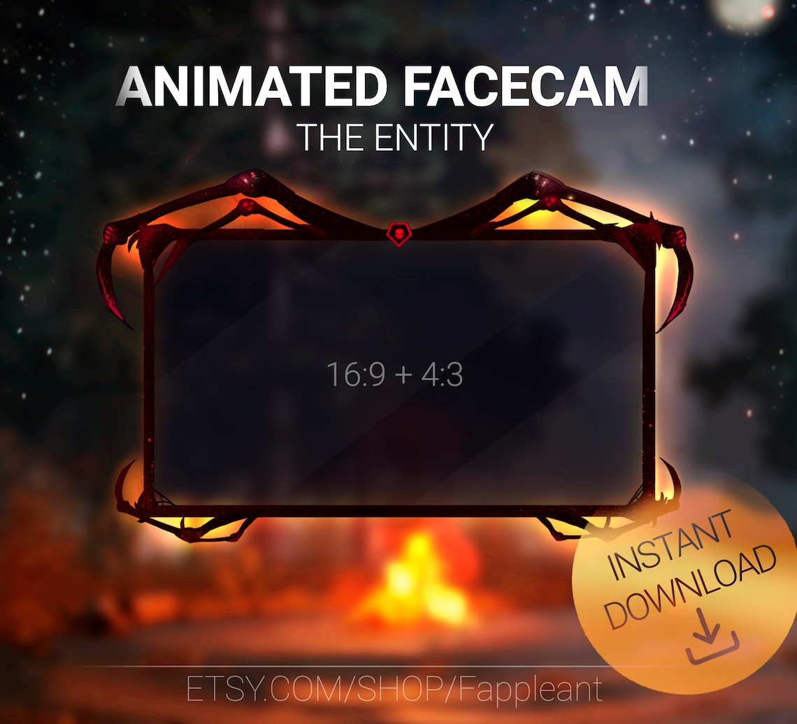 ANIMATED DBD Facecam the Entity for Twitch, Webcam Overlay Frame 16/9 ...