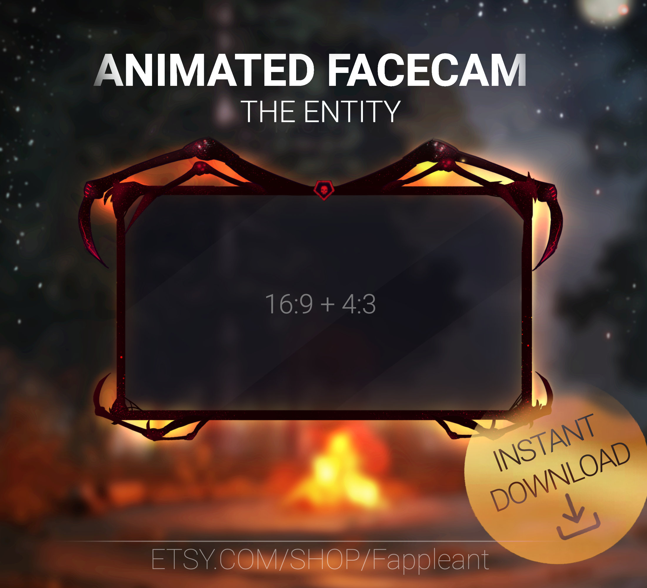 ANIMATED DBD Facecam the Entity for Twitch, Webcam Overlay Frame 16/9 ...