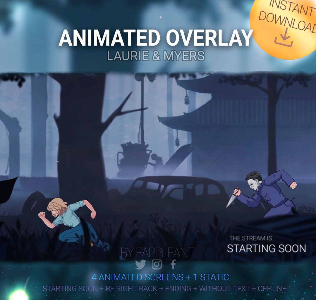 DBD Animated Stream Overlay: Michael Myers Vs Laurie Strode (digital ...