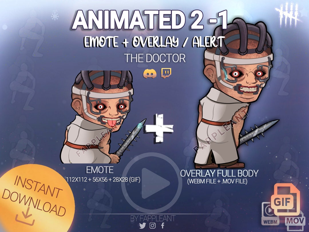 DBD ANIMATED Emote the Doctor Dance, Killer Overlay, Alert Twitch - Etsy UK